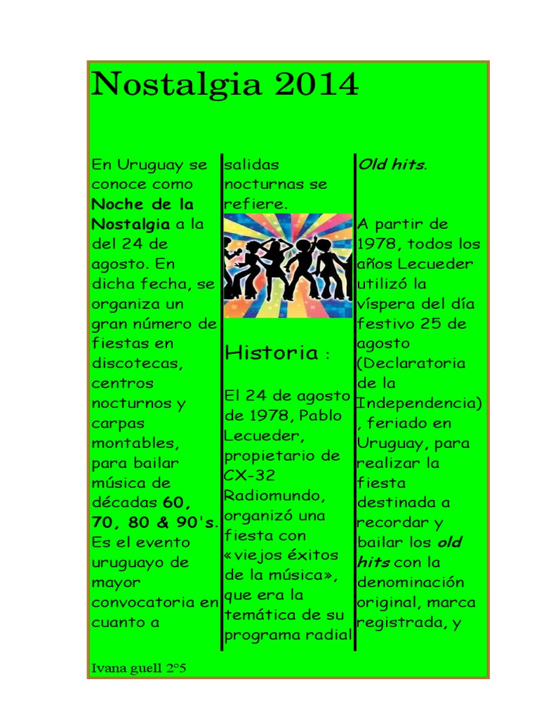 Nostalgia Guell | PDF | Ocio | Entretenimiento (general)