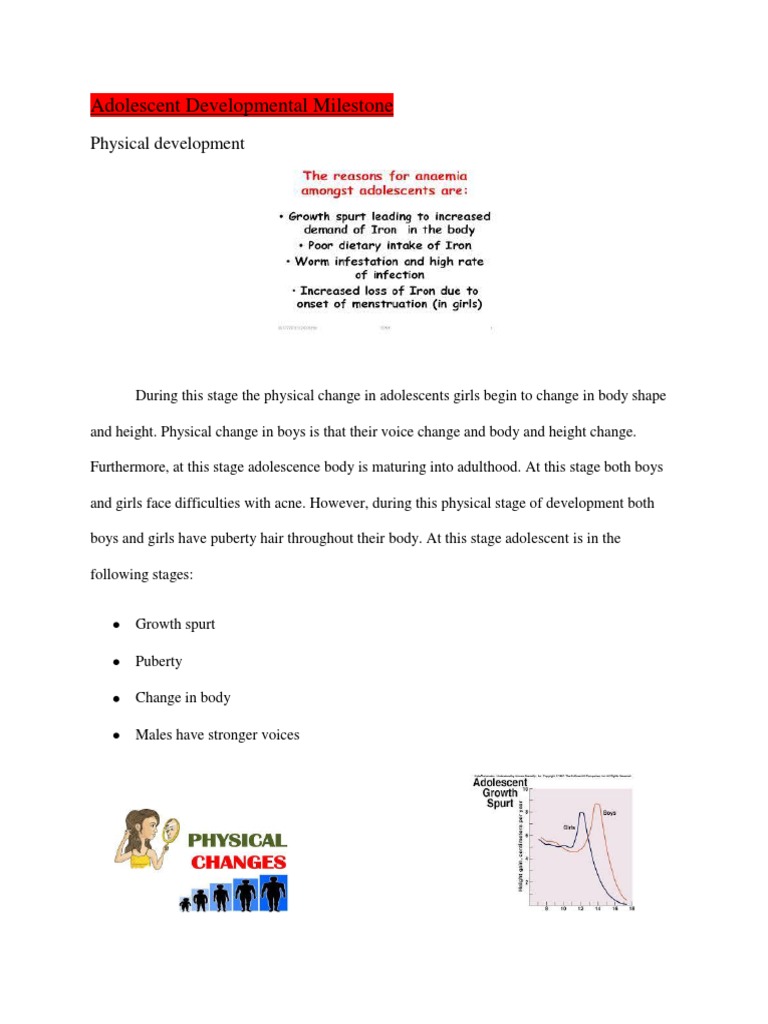 Adolescent Developmental Milestones | PDF | Puberty | Adolescence