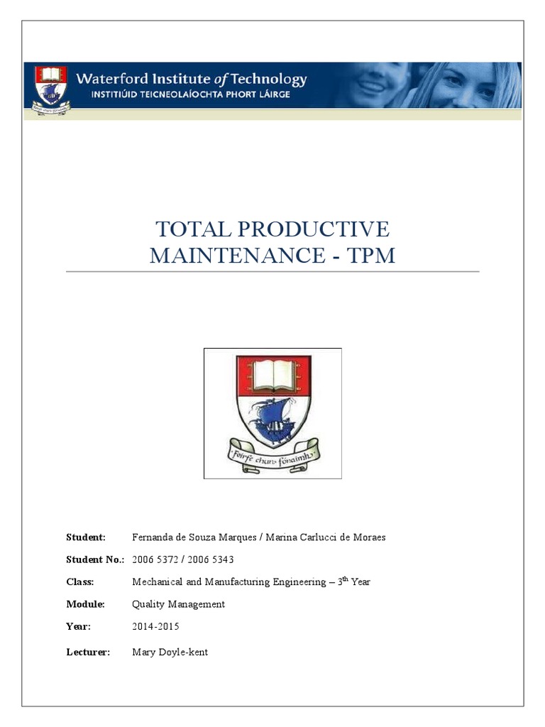 Total Productive Maintenance | PDF | Reliability Engineering | Inventory