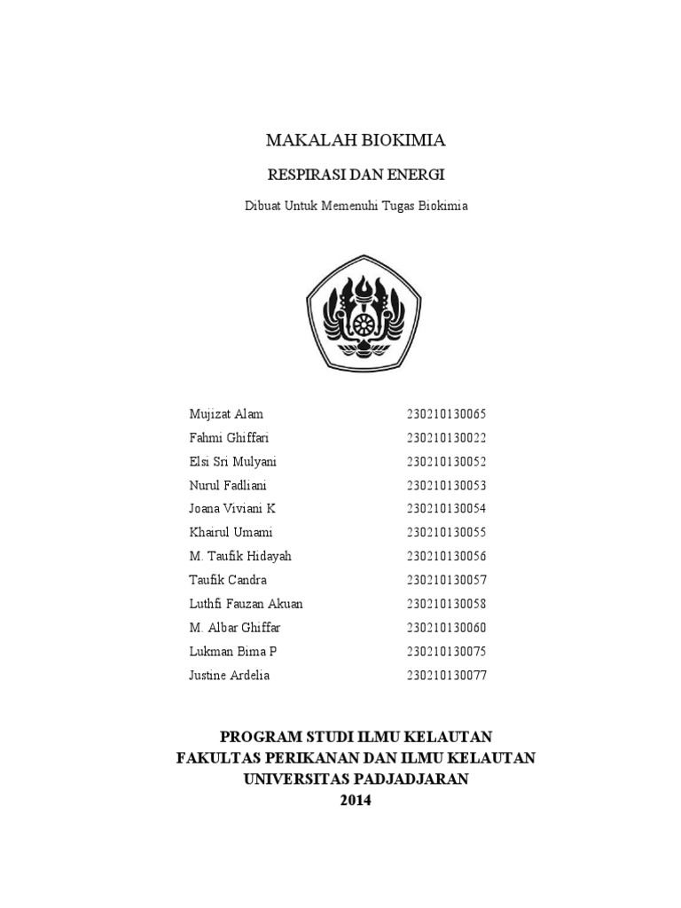 Makalah Biokimia Respirasi Dan Energi - Kel 2 | PDF | Kesehatan ...