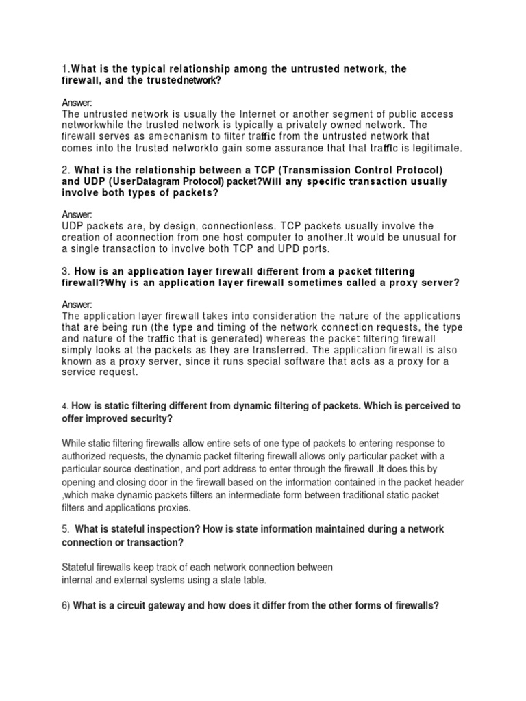 Chapter 6 Review Answers | PDF | Firewall (Computing) | Proxy Server