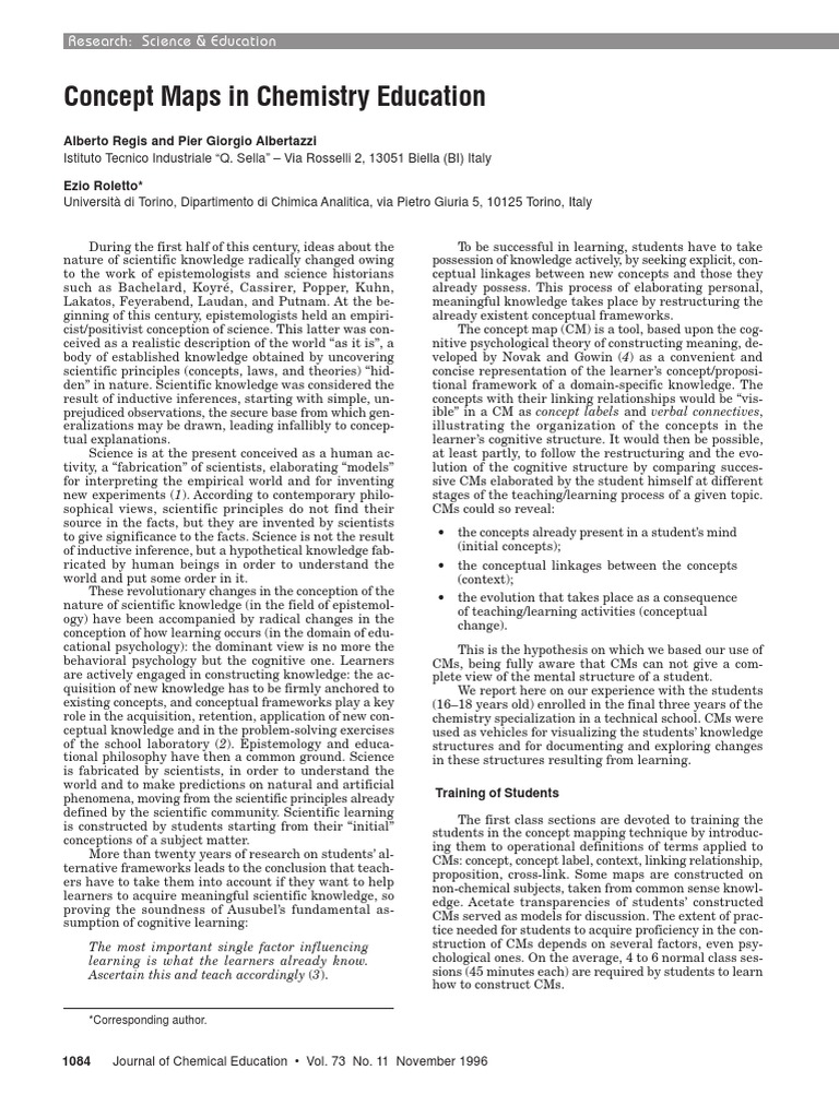 Concept Maps in Chemistry Education | PDF | Constructivism (Philosophy ...