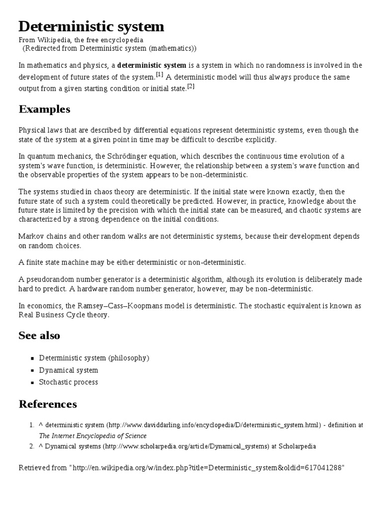 Understanding Deterministic Systems | PDF | Science & Mathematics