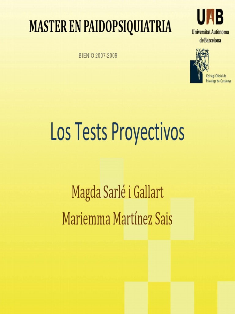 Tests Proyectivos | PDF | Esquizofrenia | Diagnostico medico
