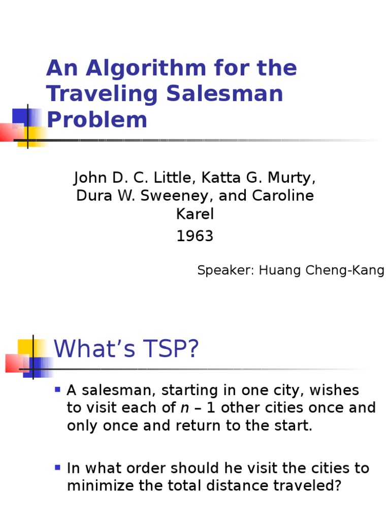 Algorithm A Traveling Salesman Problem | PDF