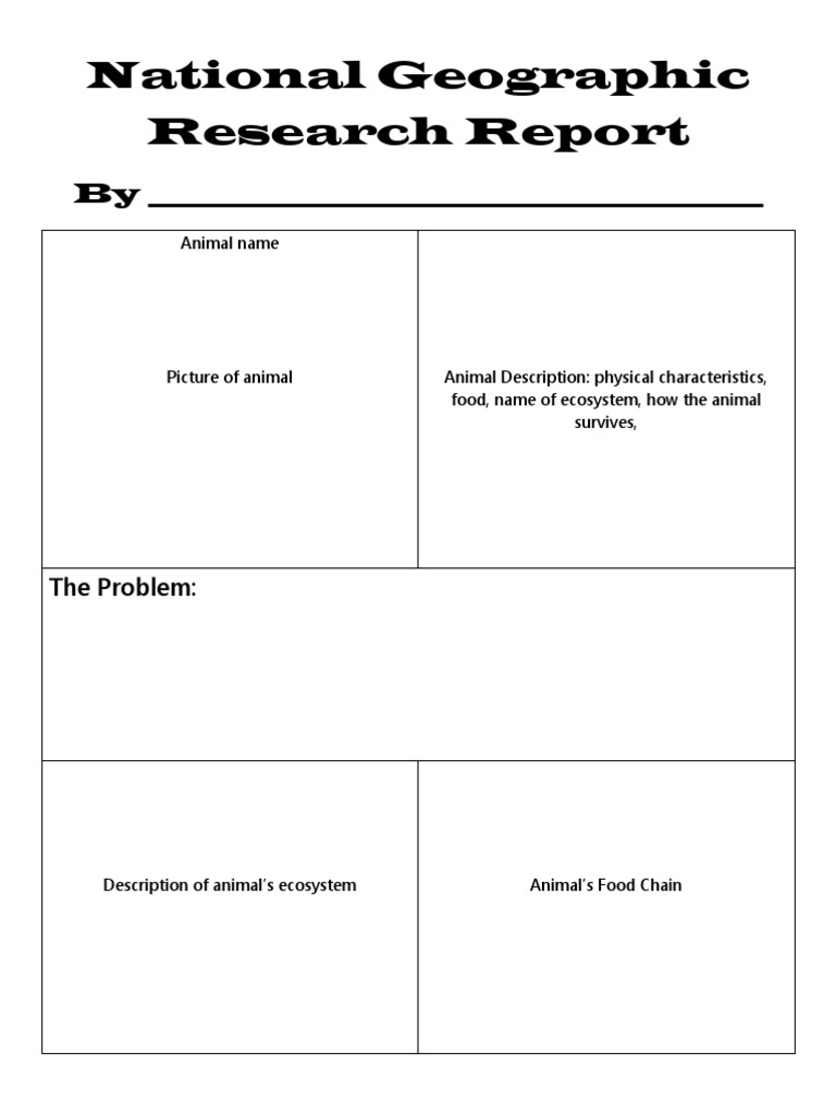 National Geographic Animal Research Report | PDF