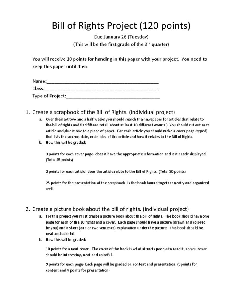 Bill of Rights Project | PDF | Paragraph | Books