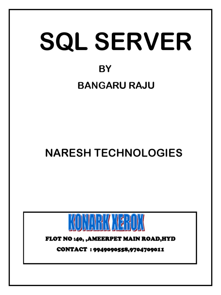 Naresh SQL Server 2013 | PDF