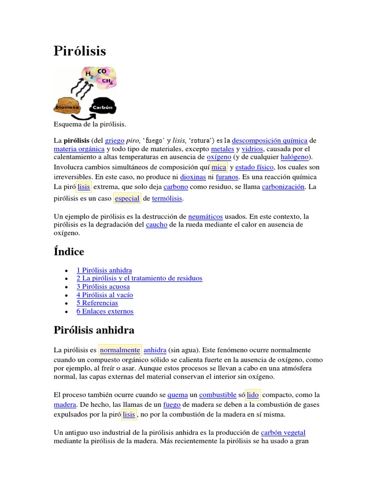 Pirólisis | PDF | Pirólisis | Agrietamiento (Química)