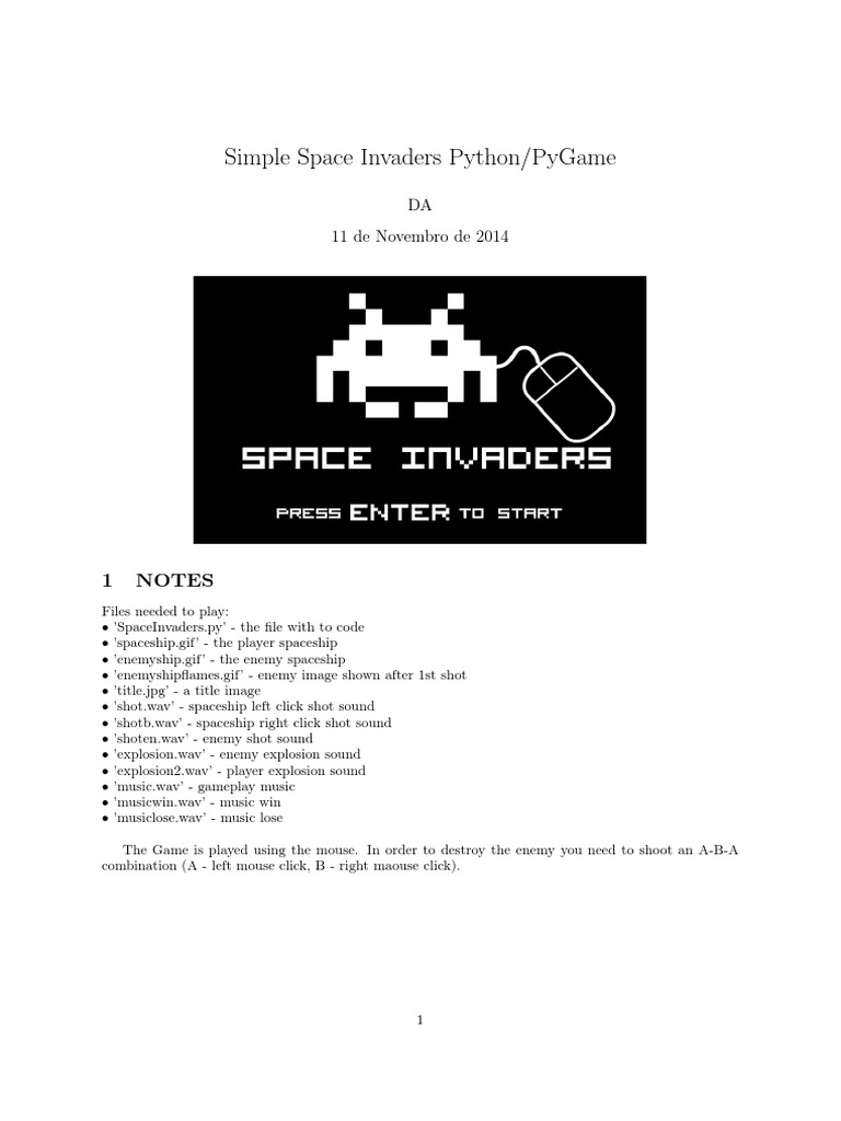 Space Invaders Python/PyGame | Computer File | Computer Data Space Invaders Python/PyGame | Computer File | Computer Data
