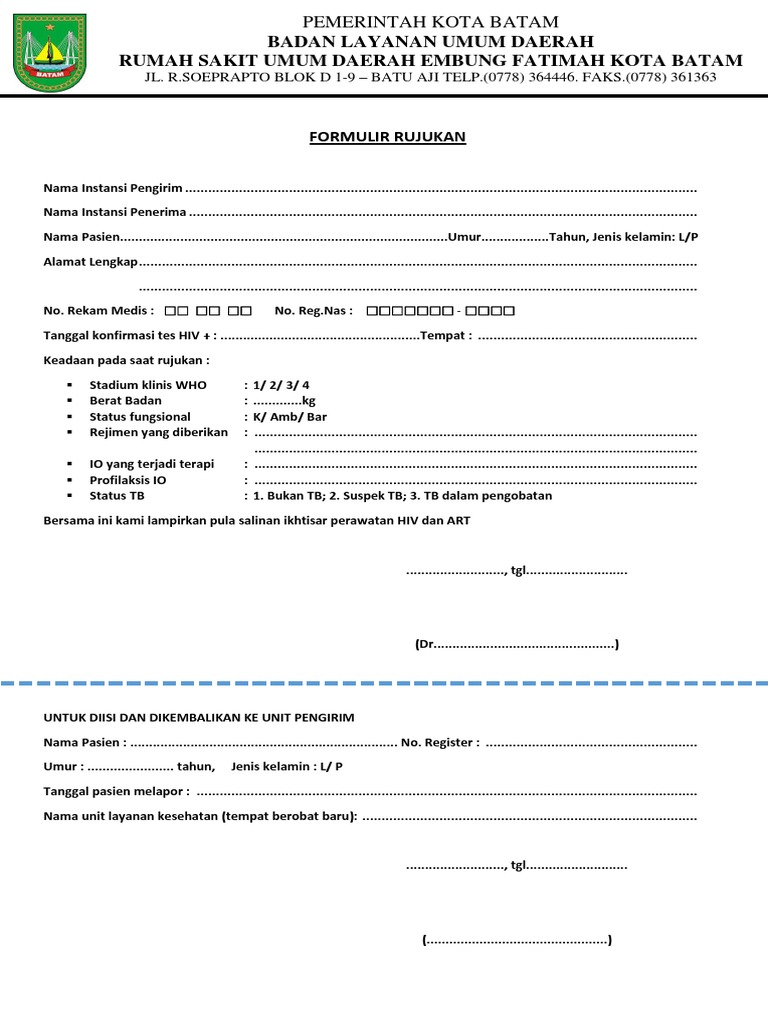 Formulir Rujukan Pasien Odha