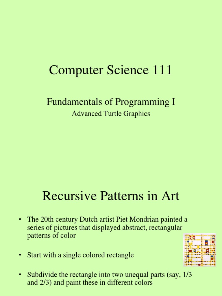 Basics Of Turtle Programming Fractal Recursion Free 30 Day Trial Scribd 8484