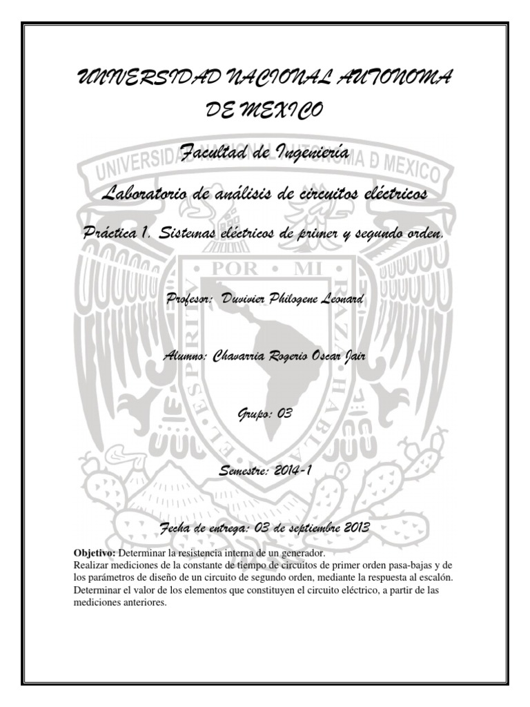 Práctica 1 Análisis De Circuitos Eléctricos Pdf Análisis De Red