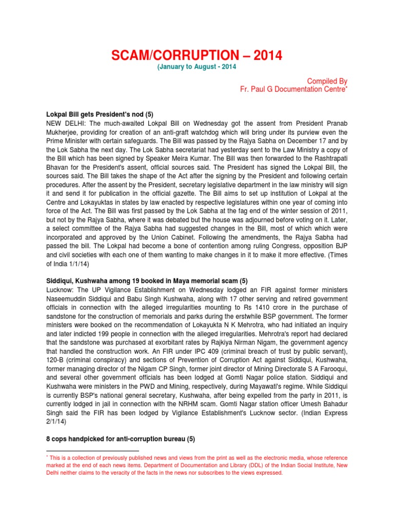Corruption 2014 | PDF | Corrupt Practices | Government