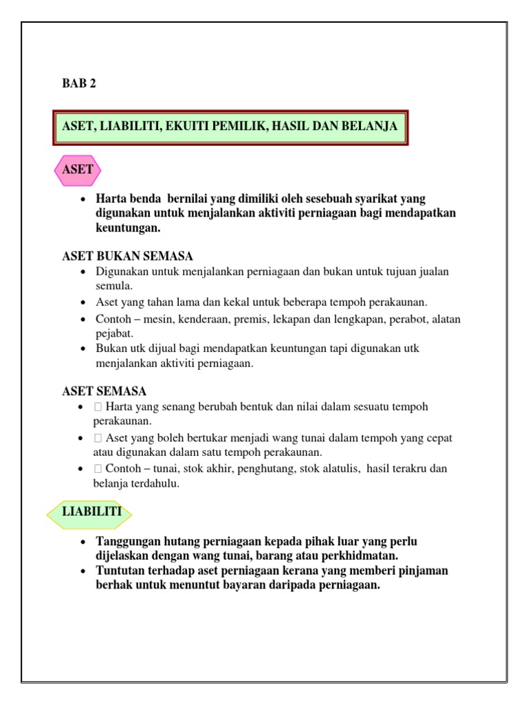 Nota Aset Liabiliti Ep Akaun | PDF