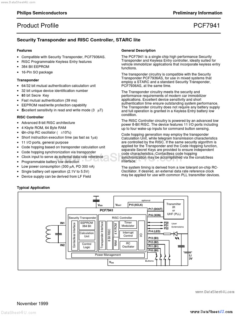 PCF 7941 | PDF | Input/Output | Random Access Memory