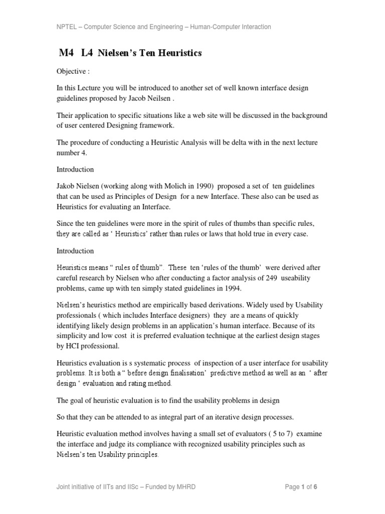 10 Heuristics Defination PDF | PDF | Usability | Human–Computer Interaction