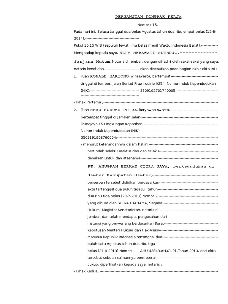 Contoh Perjanjian BOT | PDF