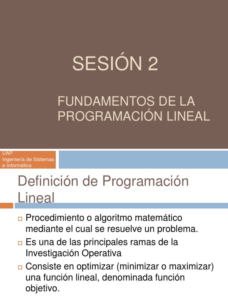 Fundamentos de La Programación Lineal | PDF | Programación lineal ...