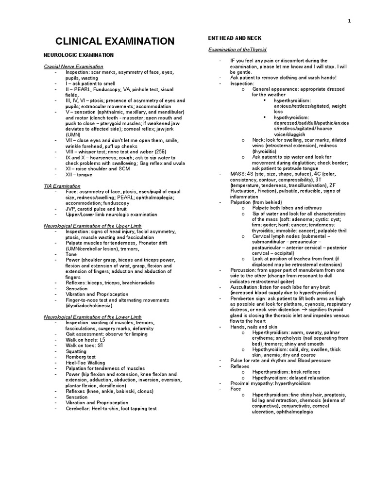 Clinical Examination NOTES | PDF | Anatomical Terms Of Motion | Knee