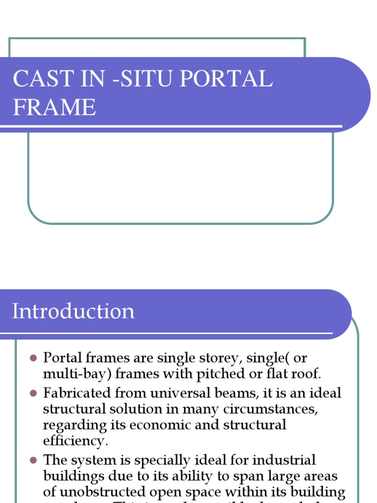 Cast In-Situ Portal Frame Overview | PDF | Framing (Construction) | Bending