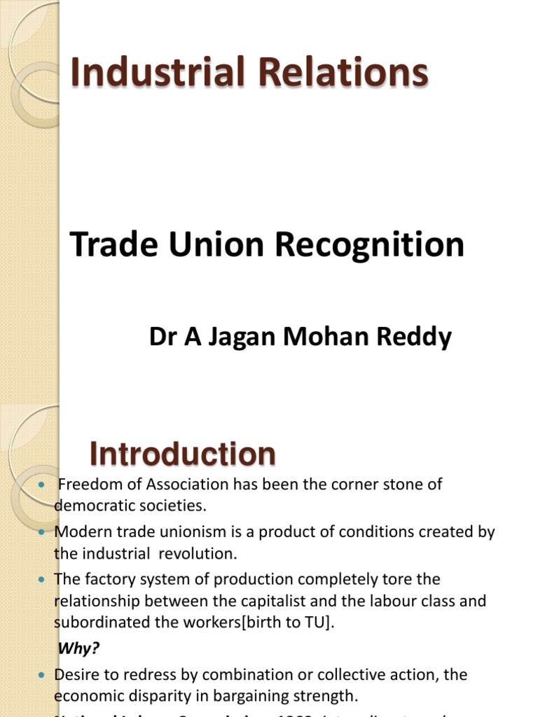 Trde Union Recognition | Trade Union | International Labour Organization
