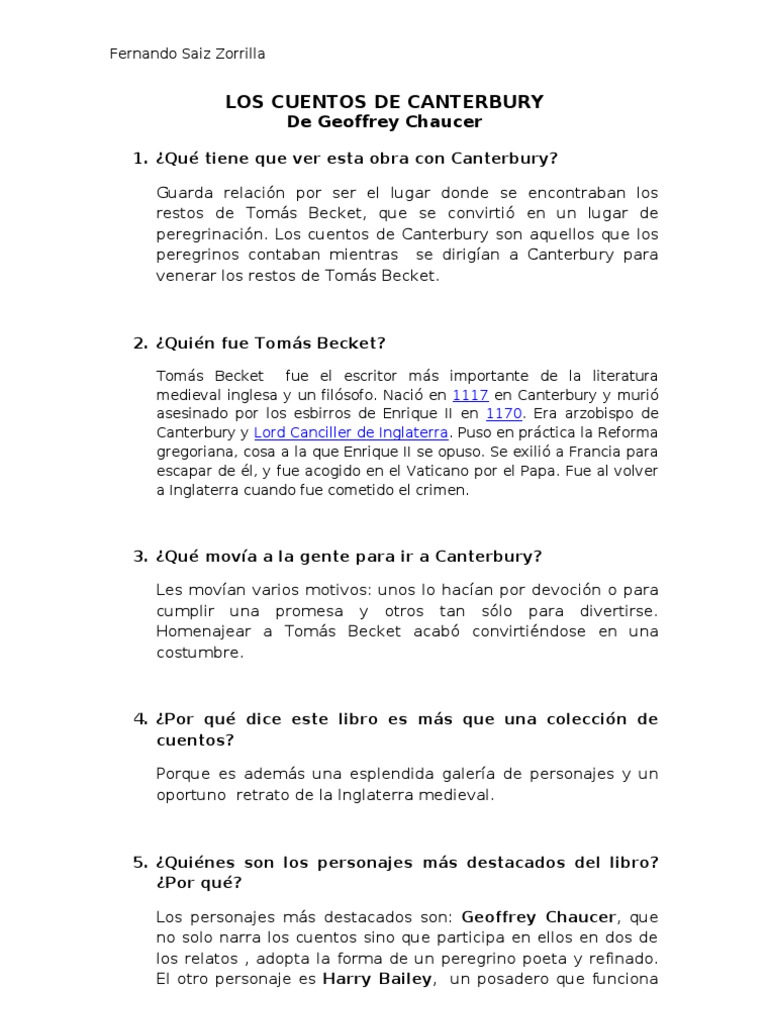 Cuentos De Canterbury Pdf Los Cuentos De Canterbury Geoffrey Chaucer