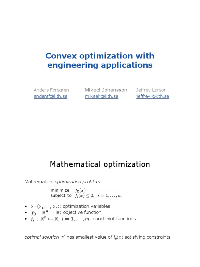 Convex Optimization With Engineering Applications | PDF | Mathematical ...