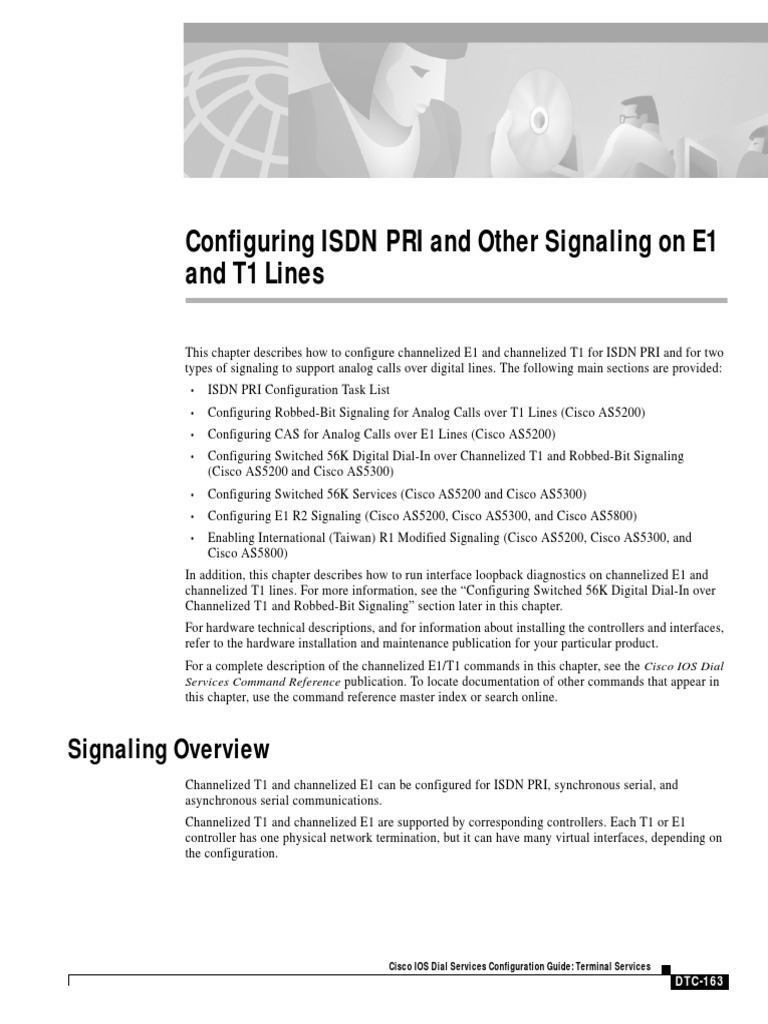 Configuring ISDN PRI and Other Signaling On E1 and T1 Lines | PDF ...