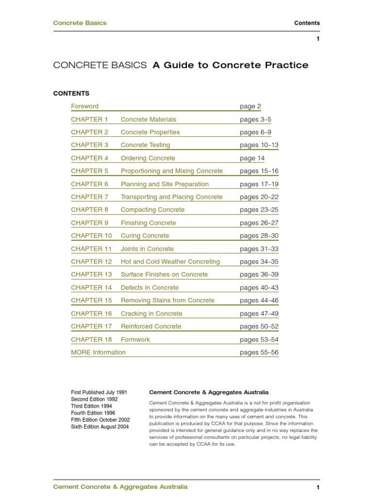 Concrete Basics: A Practical Guide | PDF | Concrete | Construction ...