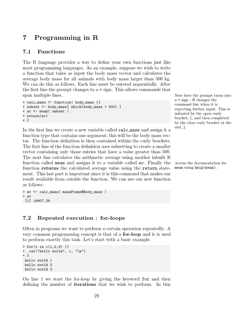 7 Programming in R: 7.1 Functions | Download Free PDF | Parameter (Computer Programming ...