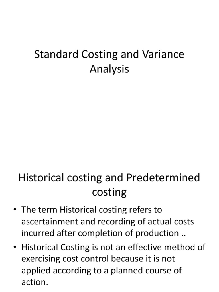 Standard Costing and Variance Analysis Power Point | PDF | Variance ...