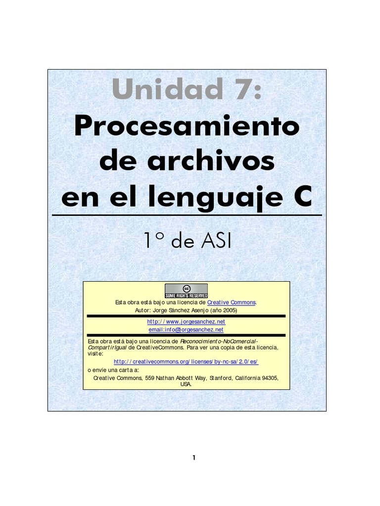 Procesamiento de Archivos en C | PDF | Puntero (Programación de ...