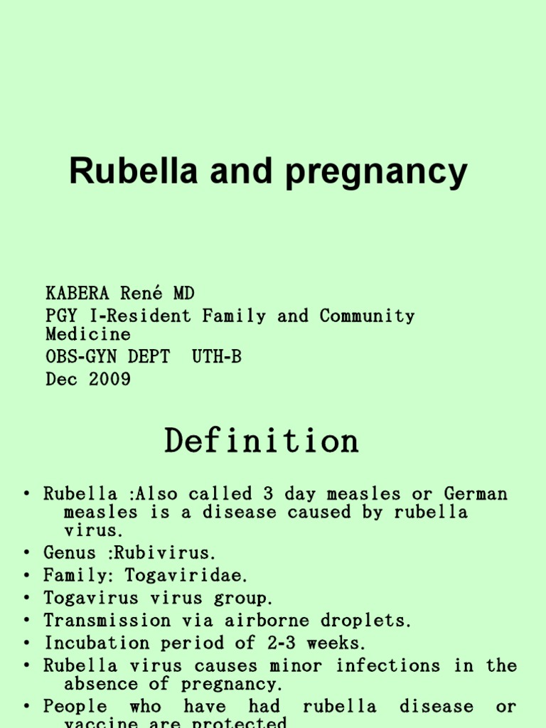 Rubella Risks in Pregnancy | PDF | Measles | Infection