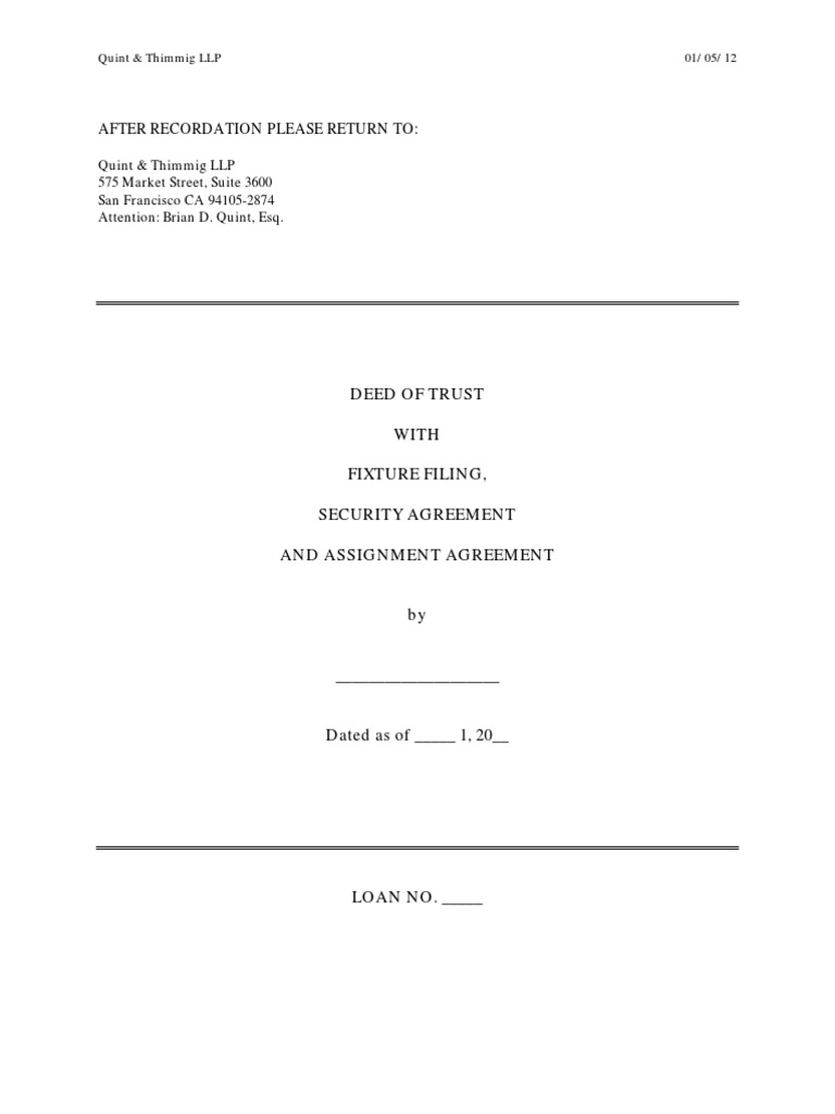 Example Deed of Trust | PDF | Security Interest | Mortgage Law