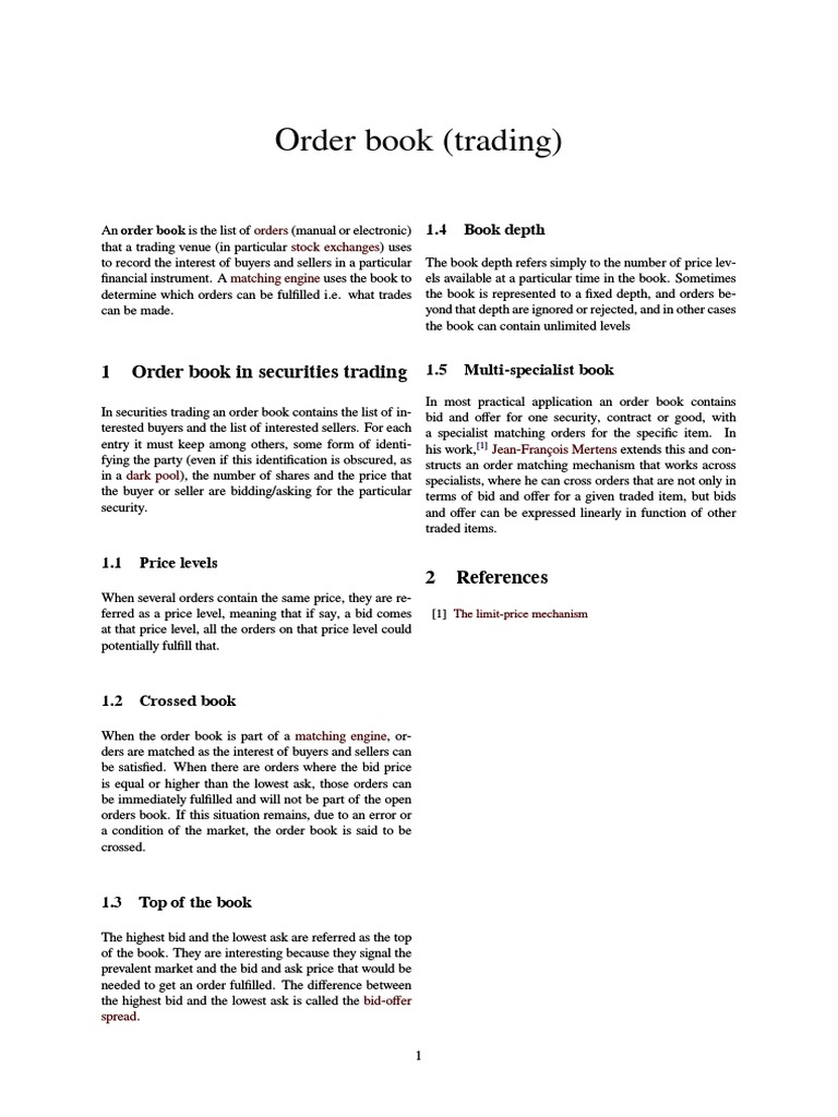 Order Book (Trading) | PDF | Economic Institutions | Business