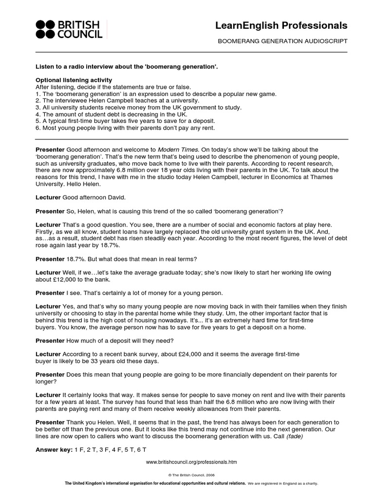 Boomerang Generation | PDF | Social Science