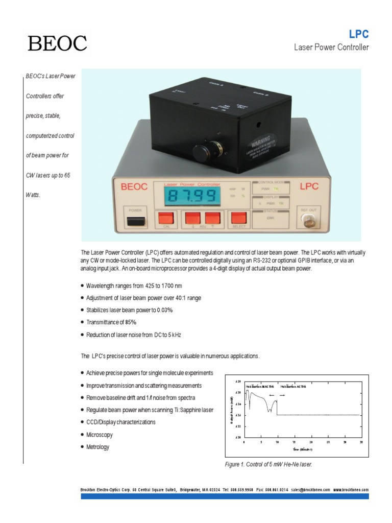 Laser Power Controller | PDF | Laser | Infrared