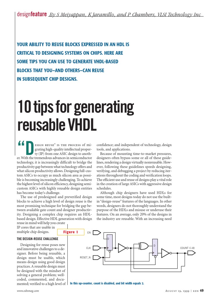 10 Tips For Generating Reusable VHDL | PDF | Vhdl | Hardware Description Language
