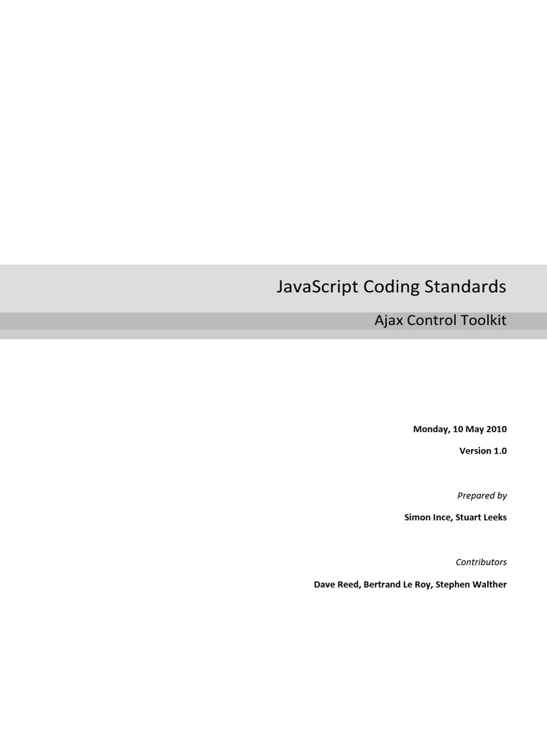 Ajax Control Toolkit Coding Standards | PDF | Java Script | Namespace