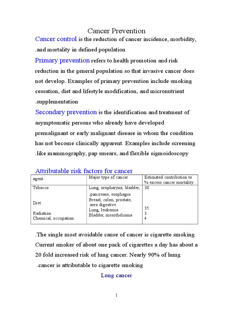 Cancer Prevention | PDF | Lung Cancer | Cancer