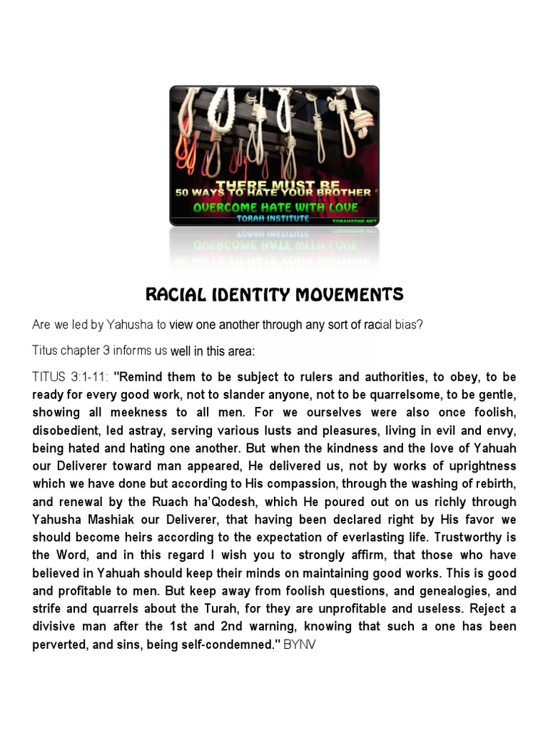 Racial Identity Movements | PDF