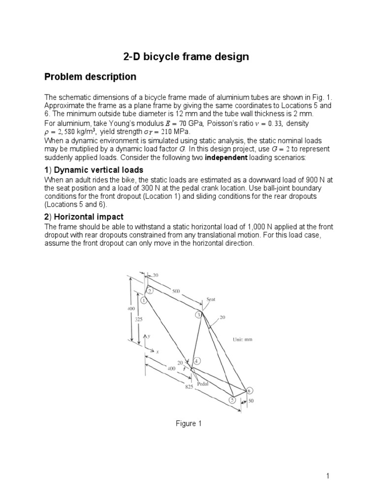 2-D Bicycle Frame Design: Problem Description | PDF | Sensitivity ...
