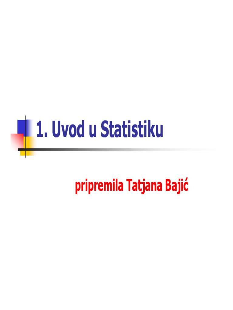 Uvod U Statistiku | PDF
