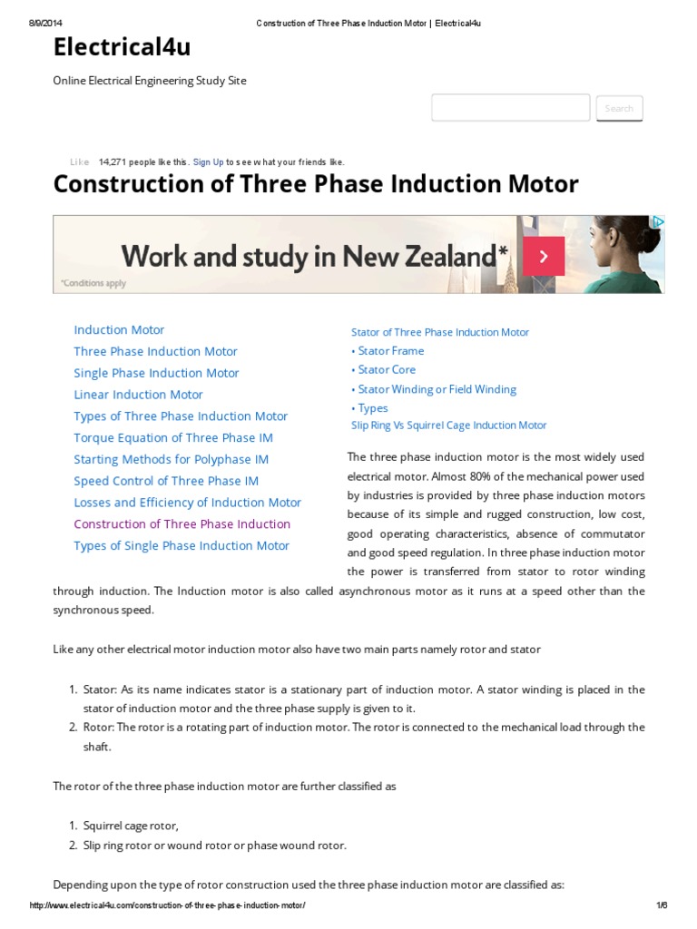 Construction of Three Phase Induction Motor | Download Free PDF ...