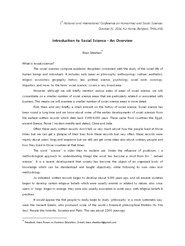 Introduction To Social Science - An Overview | PDF | Geography | Social ...