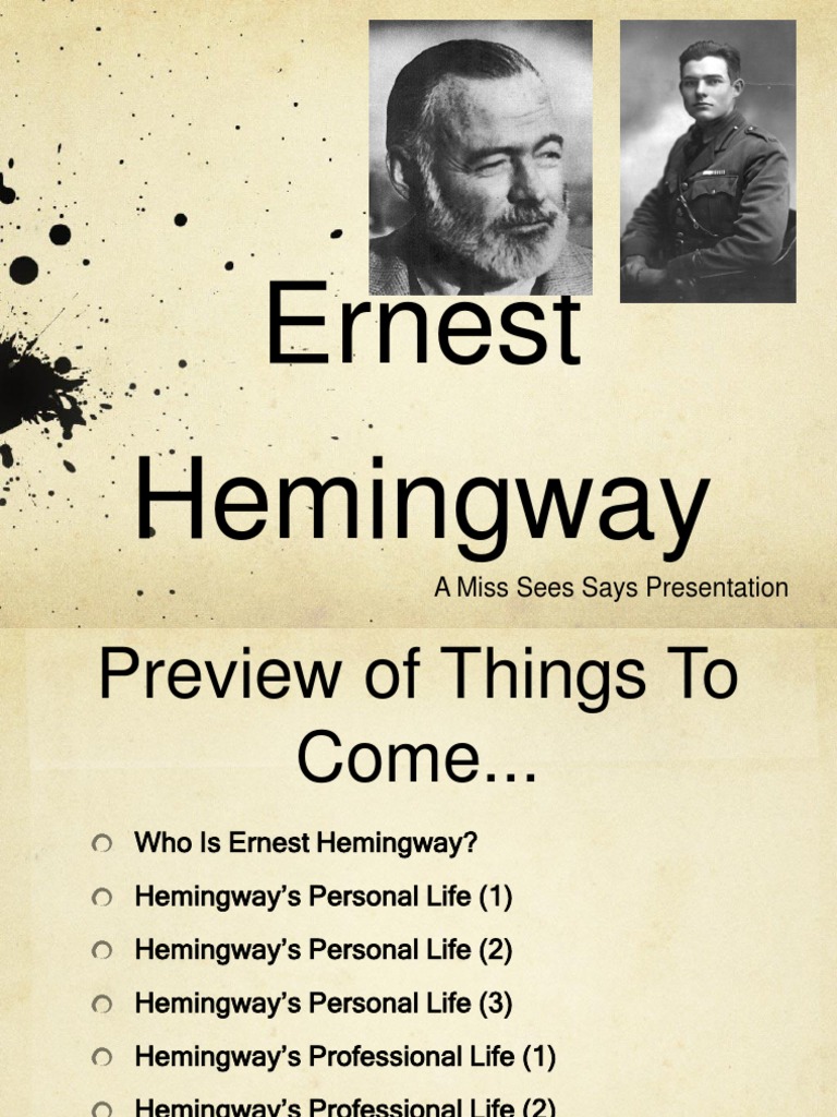 Ernest Hemingway: Life and Works Overview | PDF | Ernest Hemingway