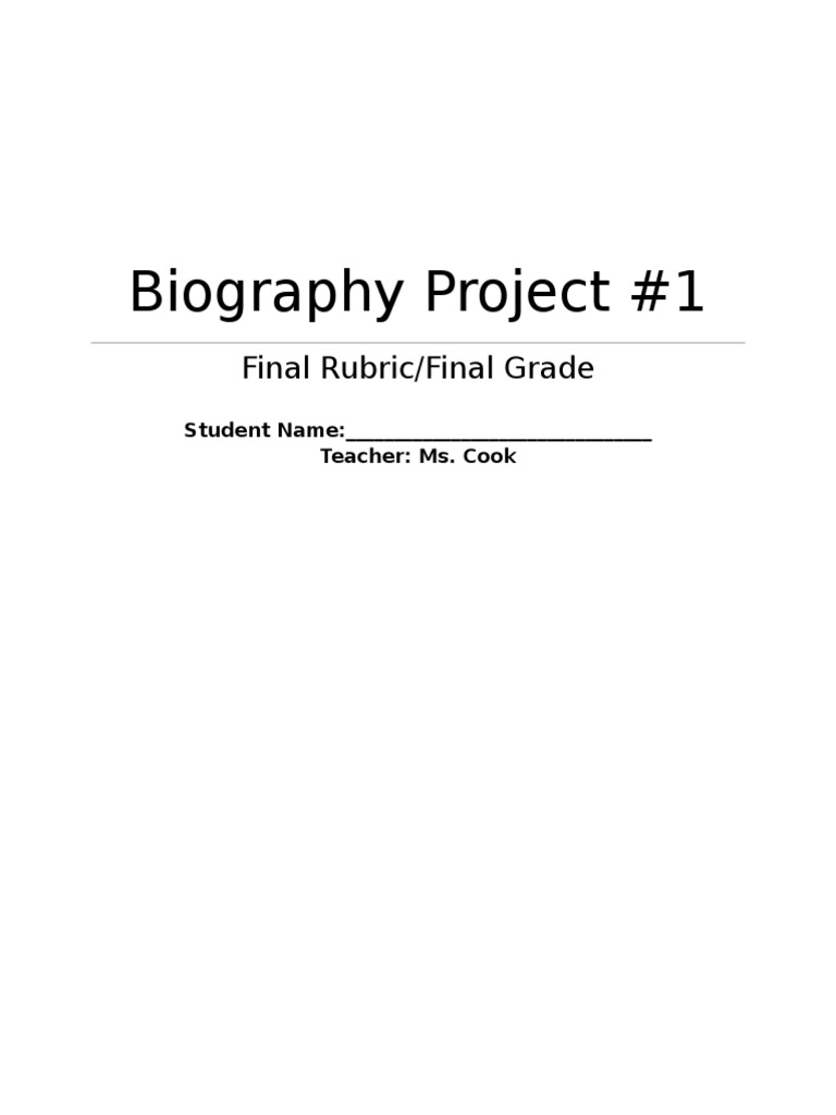 Biography Project Grading Rubric-1 | PDF | Body Language ...