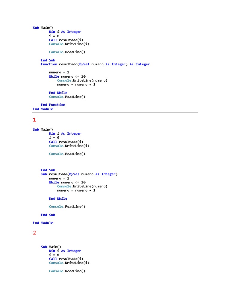 Console Console: Sub Dim As Integer Call | PDF | Computers