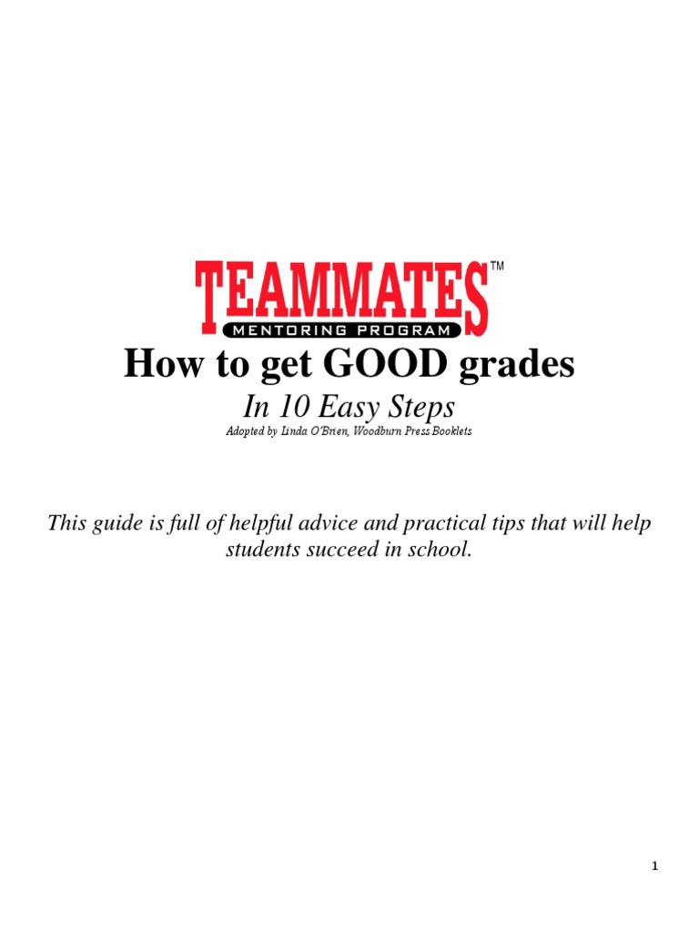 How To Get GOOD Grades | PDF | Multiple Choice | Mentorship